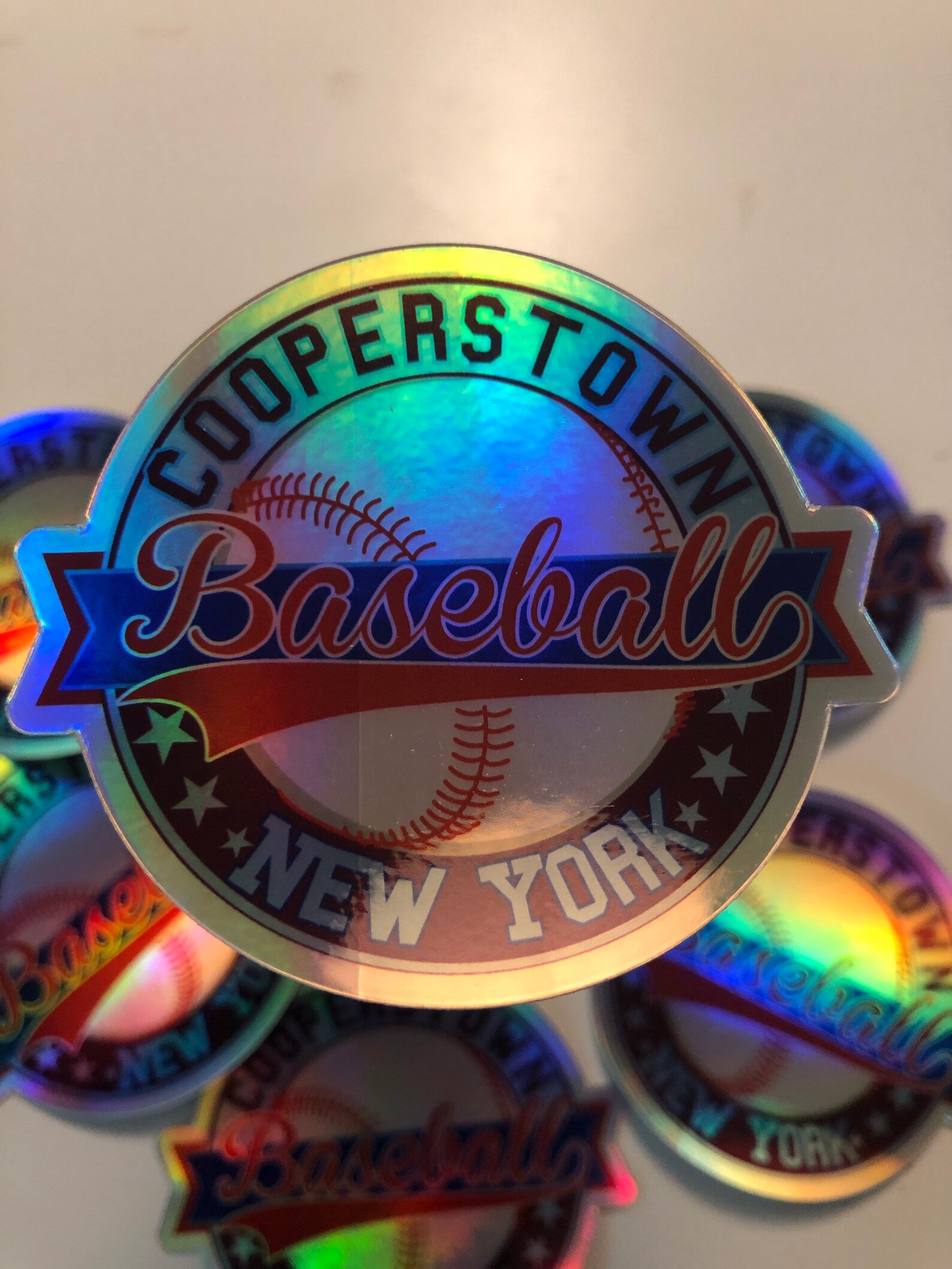 Holographic Cooperstown Baseball Sticker Baseball Mom Gift - Etsy UK