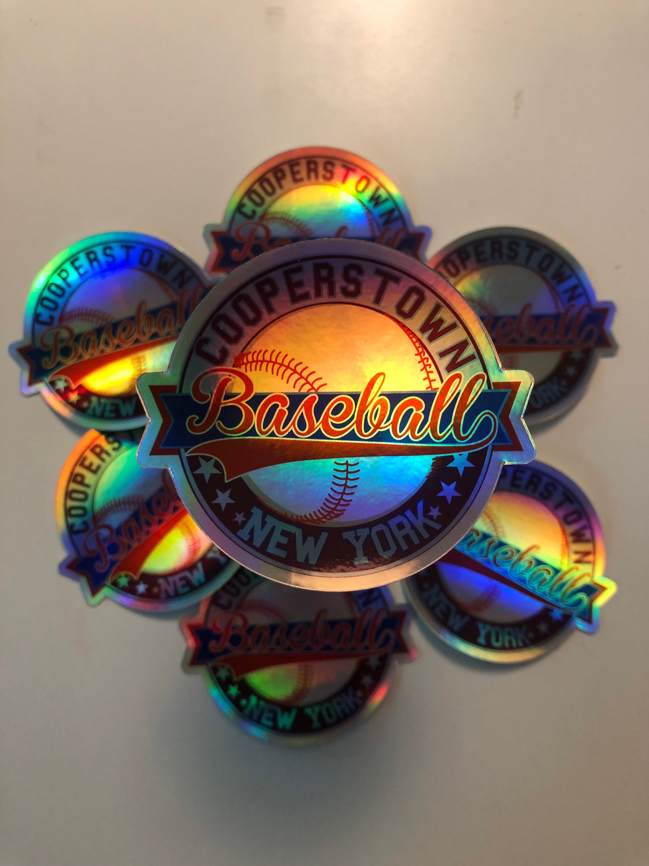 Holographic Cooperstown Baseball Sticker Baseball Mom Gift - Etsy UK