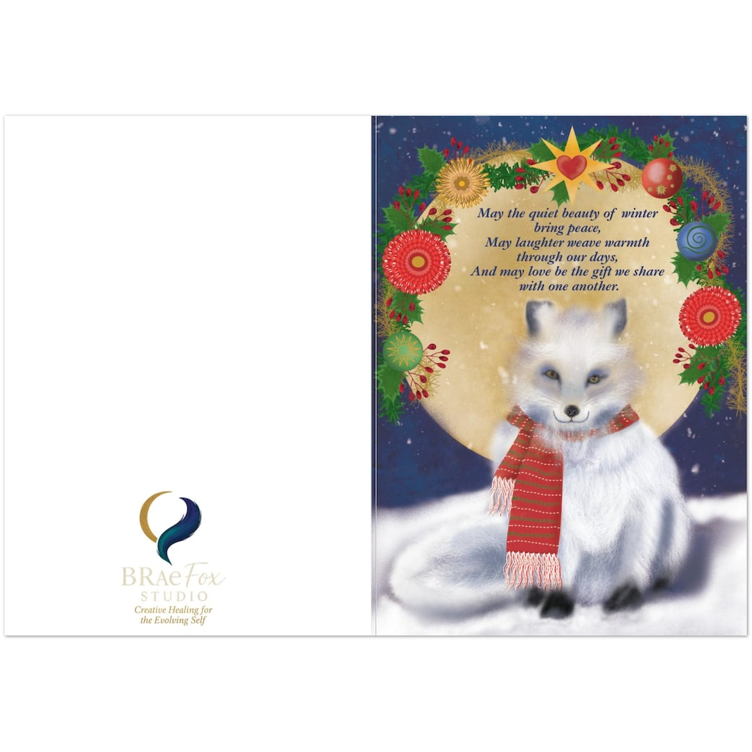 White Fox Christmas Cards: Personalized Holiday Greetings (pack of 10 ...