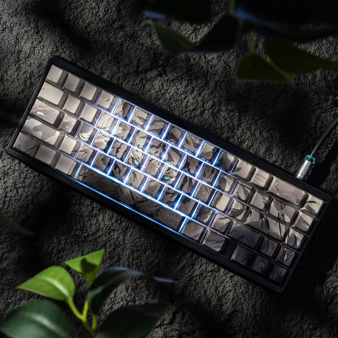 XVX Tiger Theme Keycaps – 134 Side-printed Shine-through Cherry Profile ...