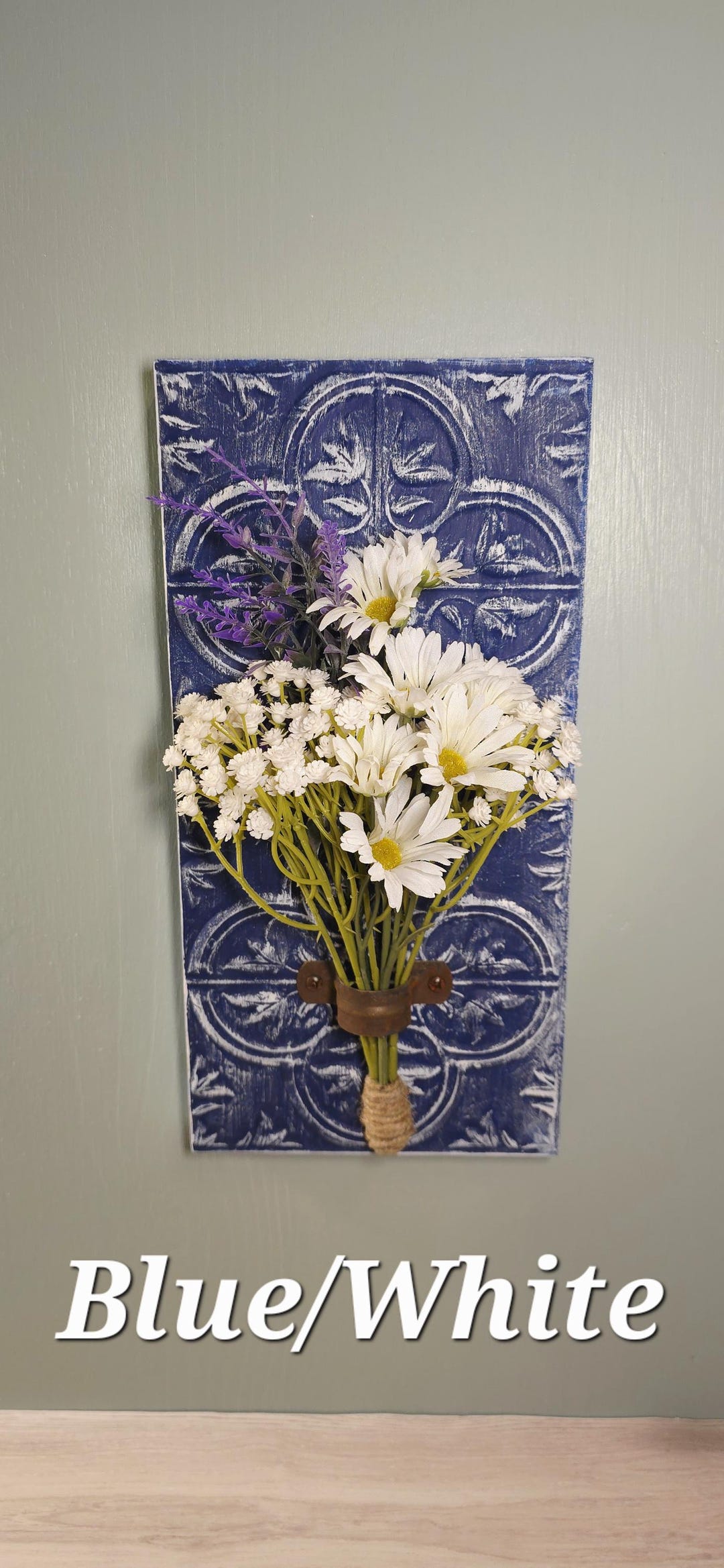 Rustic Wood Wall Decor, Floral Arrangement Wall Decor, Farmhouse Wall ...
