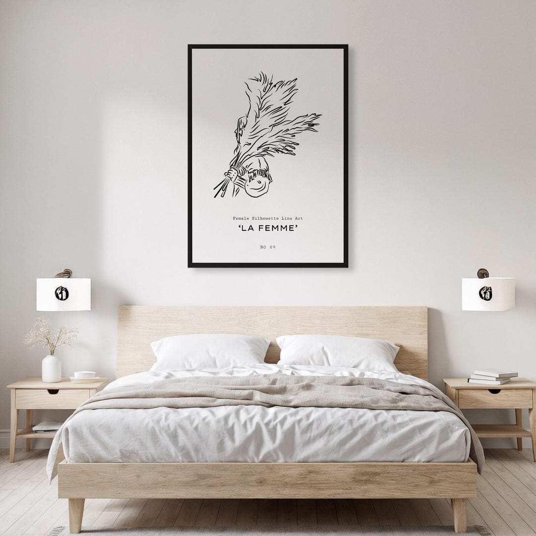 La Femme Line Art Print, Minimal Woman Drawing Poster, Framed or Rolled ...