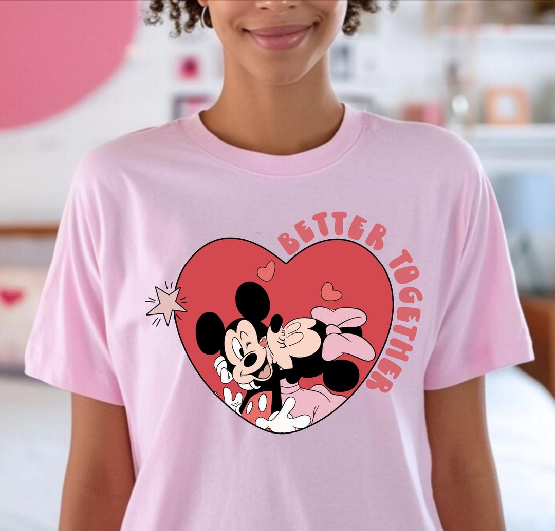 Better Together Disney Comfort Colors Shirt, Mickey and Minnie Kiss ...