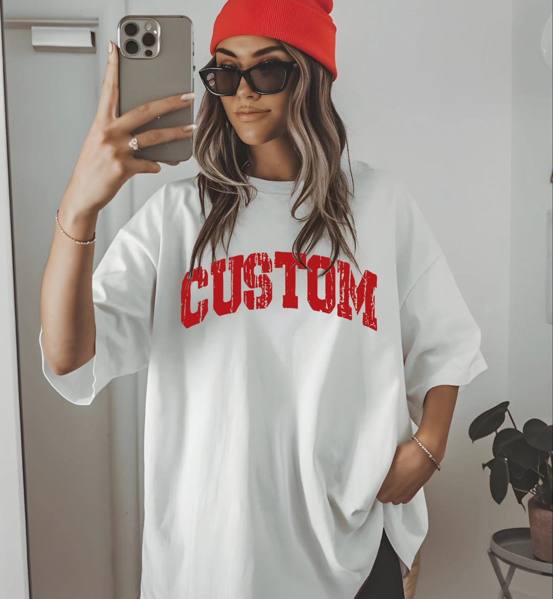 Custom Football Team Shirt: Vintage Style Team Name and Team Colors T ...