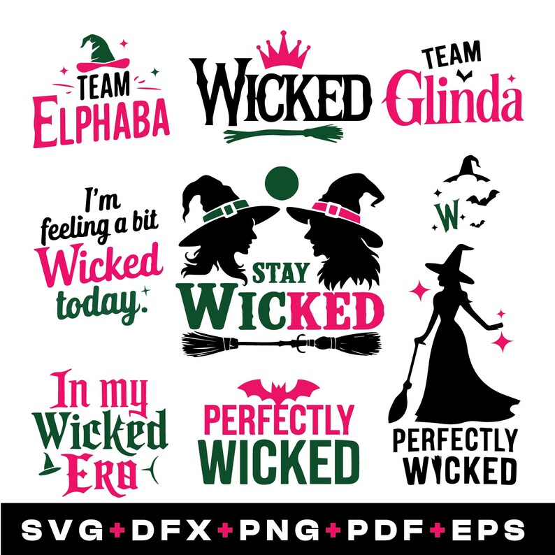 Wicked Movie SVG, Pink and Green Emblem, Cricut & Silhouette (digital ...
