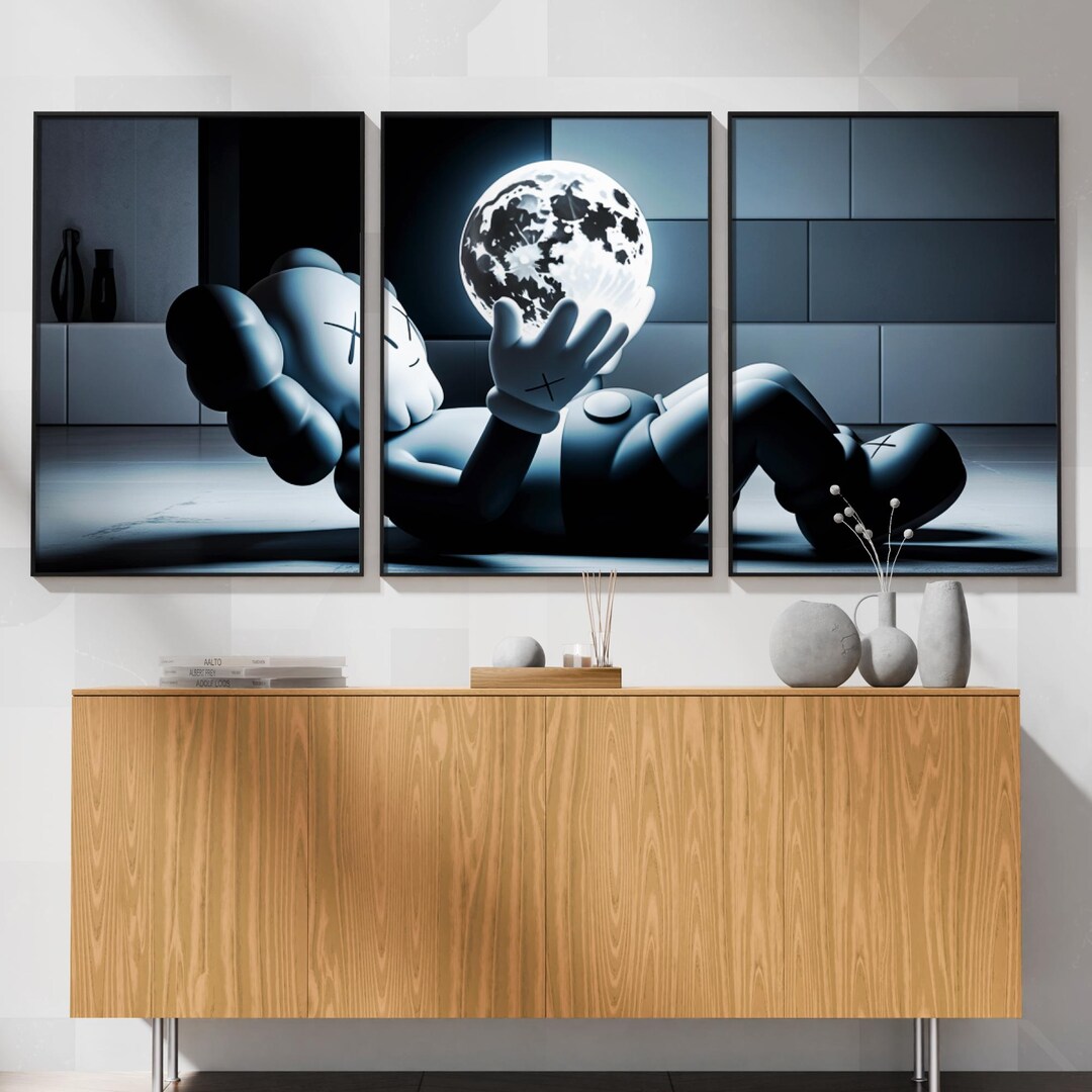 KAWS Moon Print Set: Modern Hypebeast Wall Art (digital Download) - Etsy