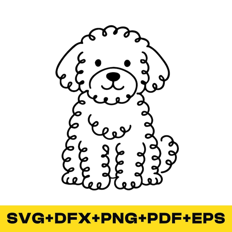 Goldendoodle Dog Line Art SVG: Laser Cut File, Vector Graphic (digital ...