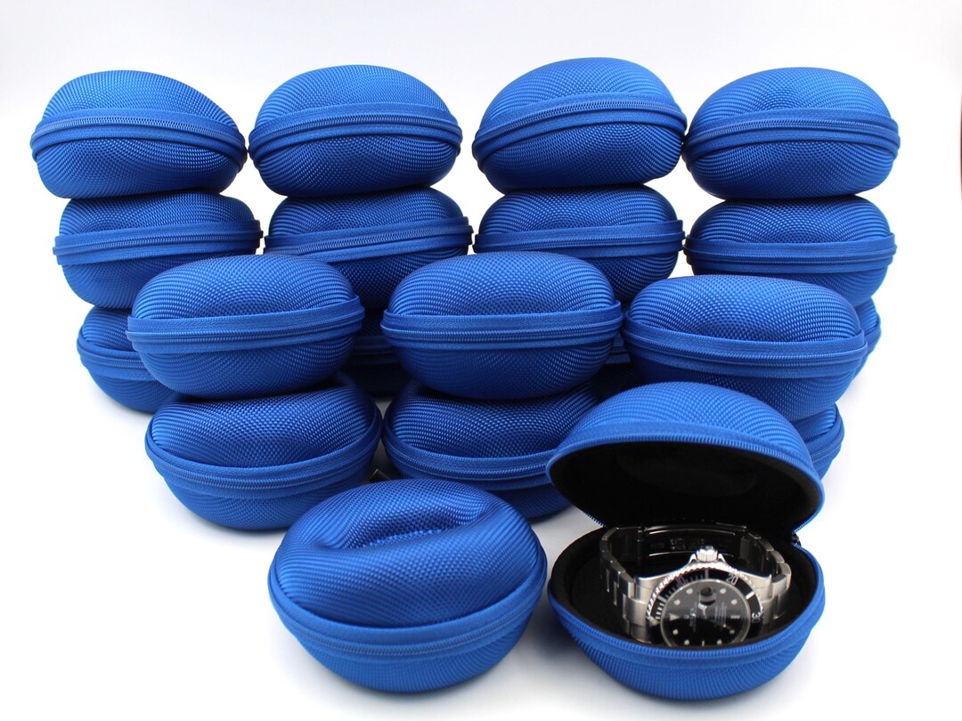 20 Watch Box Single Place Scratch-resistant Blue Hard Padded Watch ...
