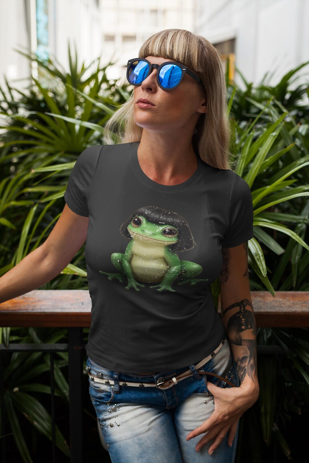 Funky Frog Acid Wash T-shirt: Retro Graphic Tee, Animal Lover Gift - Etsy