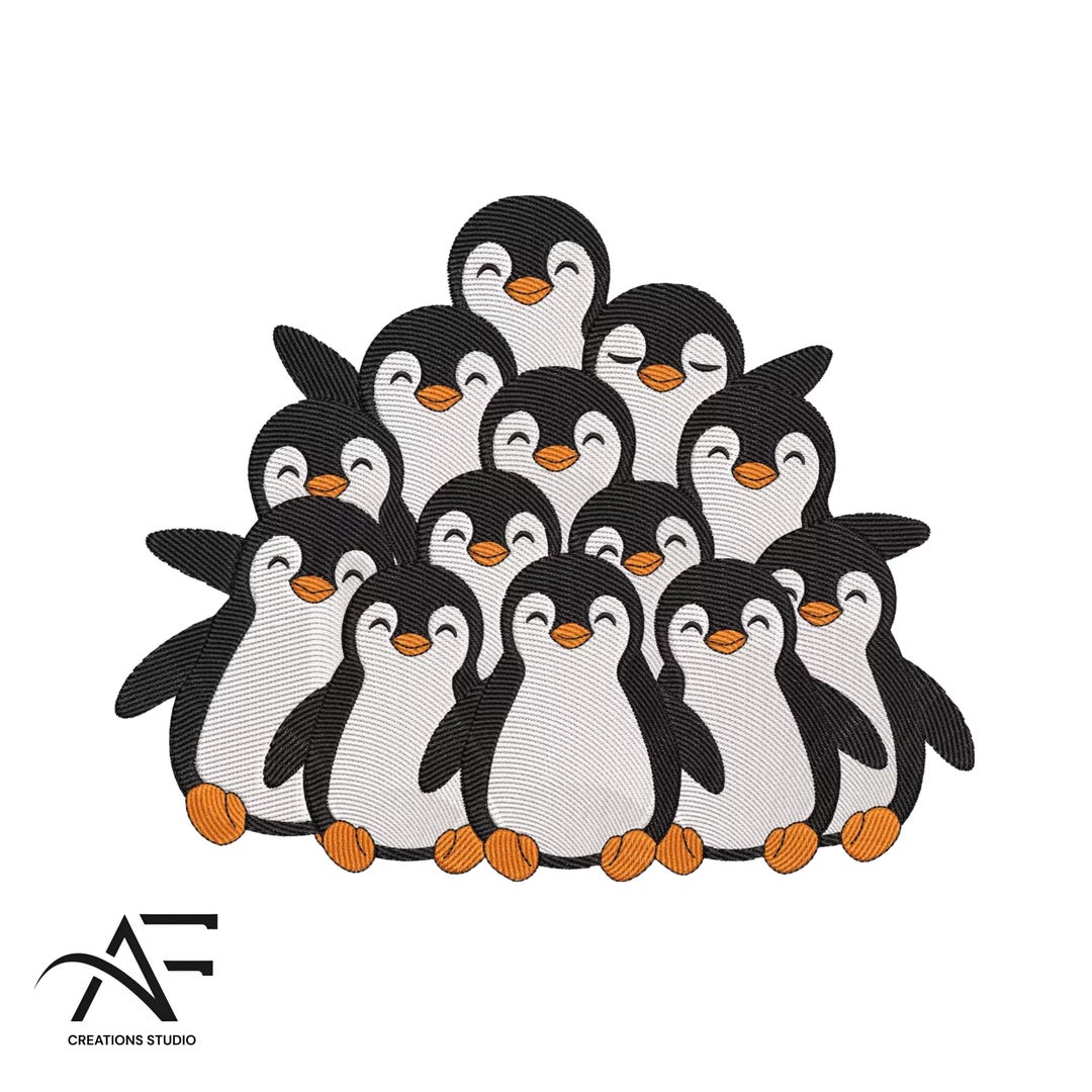 Little Penguins Embroidery Design – Cute Dancing Penguins Machine ...