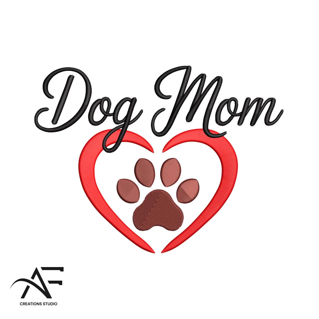 Dog Mom Embroidery Design – Mama Paw Print Machine Embroidery File ...