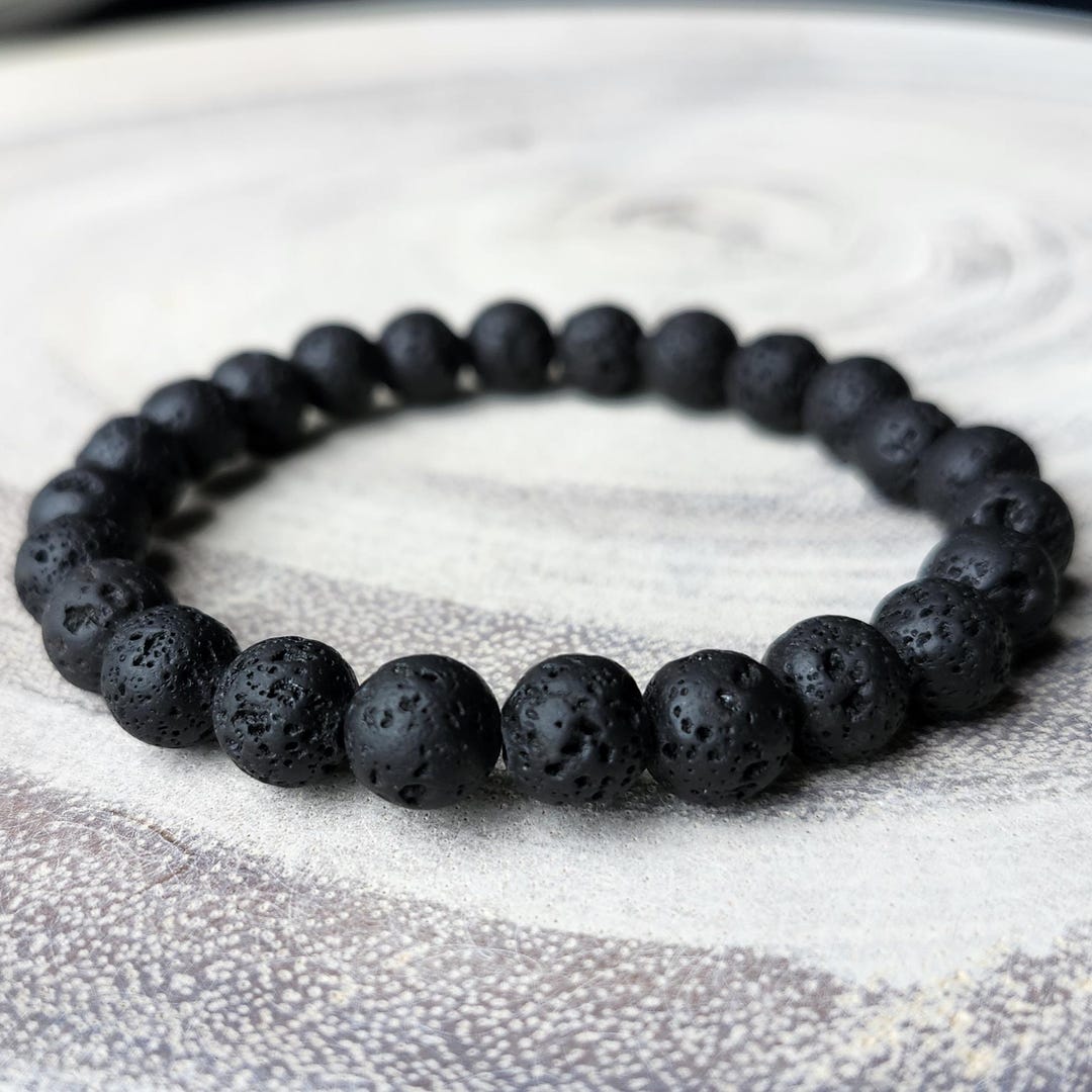 Lava Rock Beaded Bracelet - Etsy