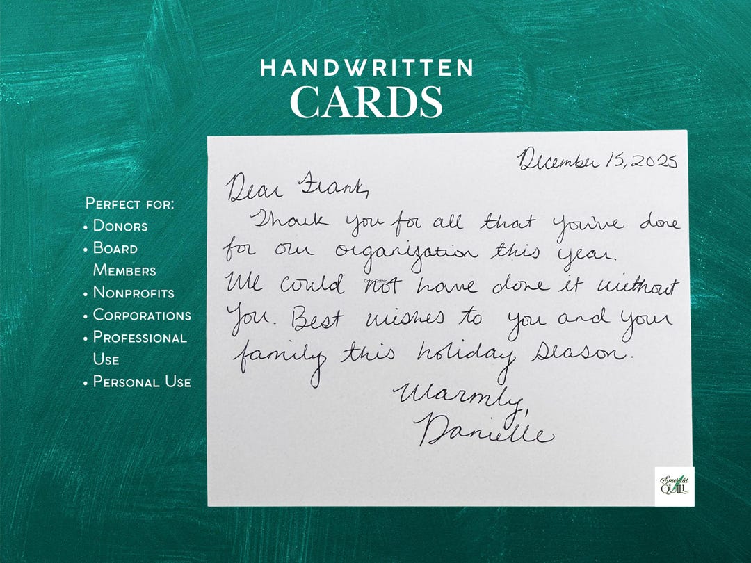 1 Handwritten Thank You Cards | Customized for Donors, Board Members ...
