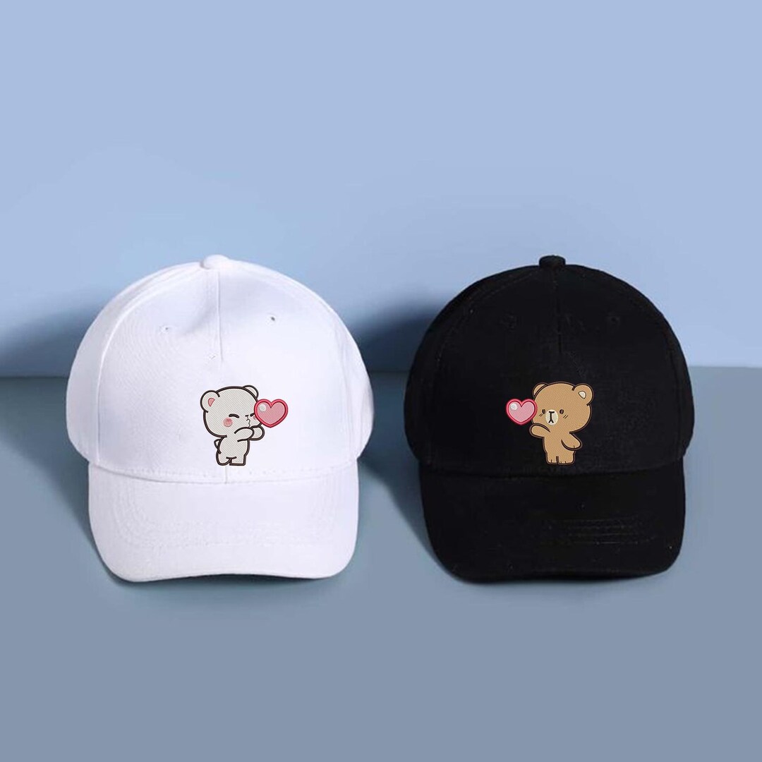 Milk and Mocha Couple Cap, Cool Panda Bear Wearing Cap Cute Matching ...