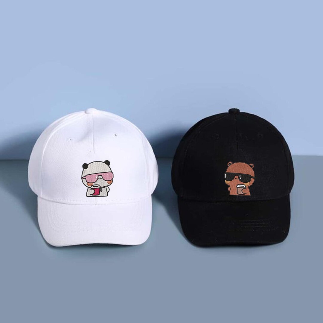 Bubu Dudu Bear Couple Cap: Embroidered Kaky Cotton Baseball Cap - Etsy