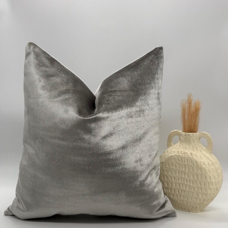 Silver Throw Pillow - Etsy