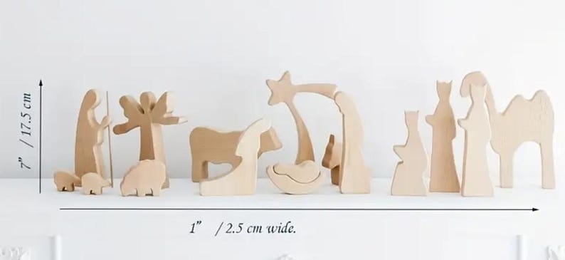Hand Painted Nativity Scene Set - Religious Art for Advent, Christmas ...