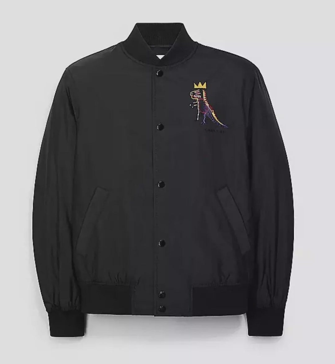 Coach Rexy Bomber Jacket Basquiat Edition | Black Varsity Jacket for ...