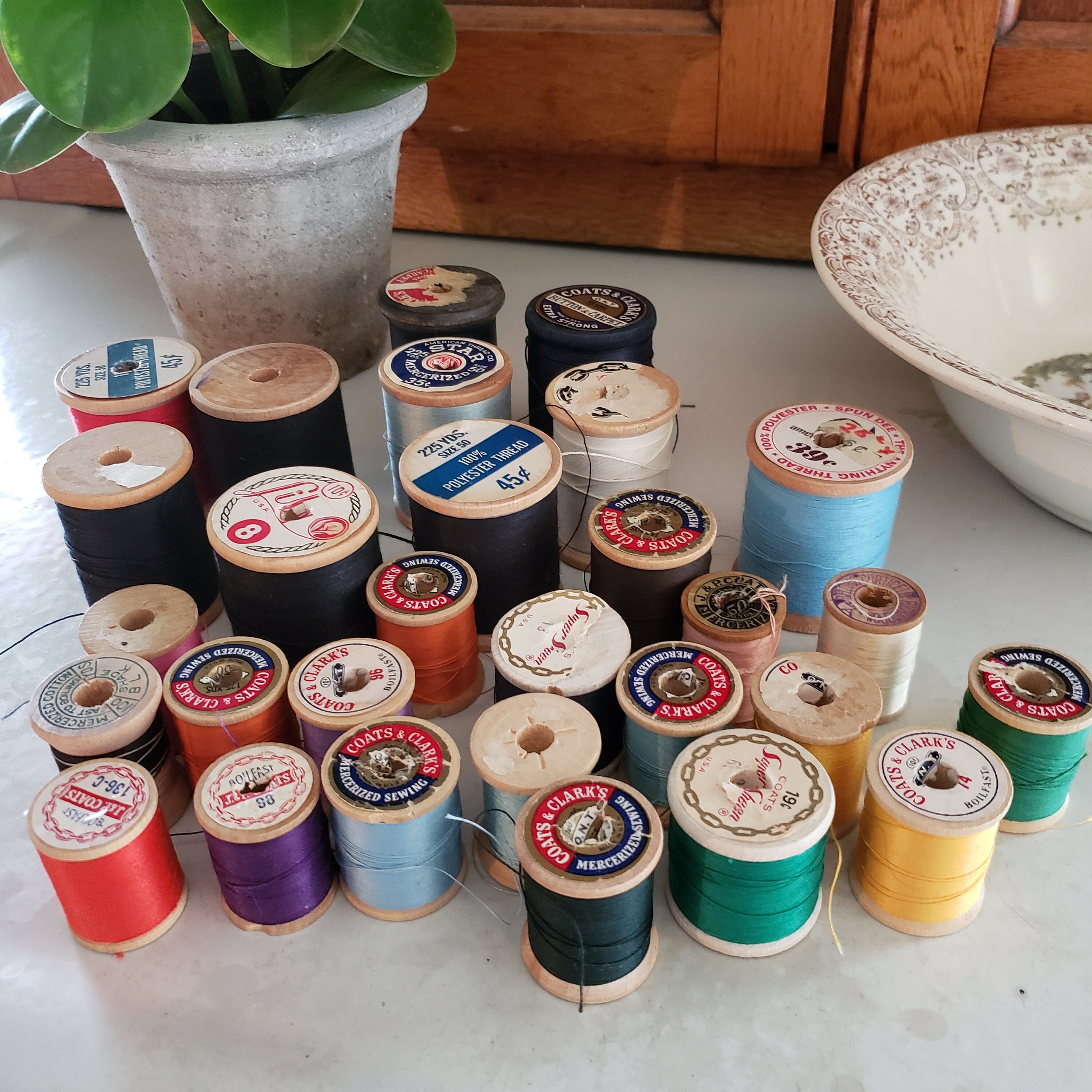 Buy Vintage Wooden Sewing Thread Spools Online in India - Etsy