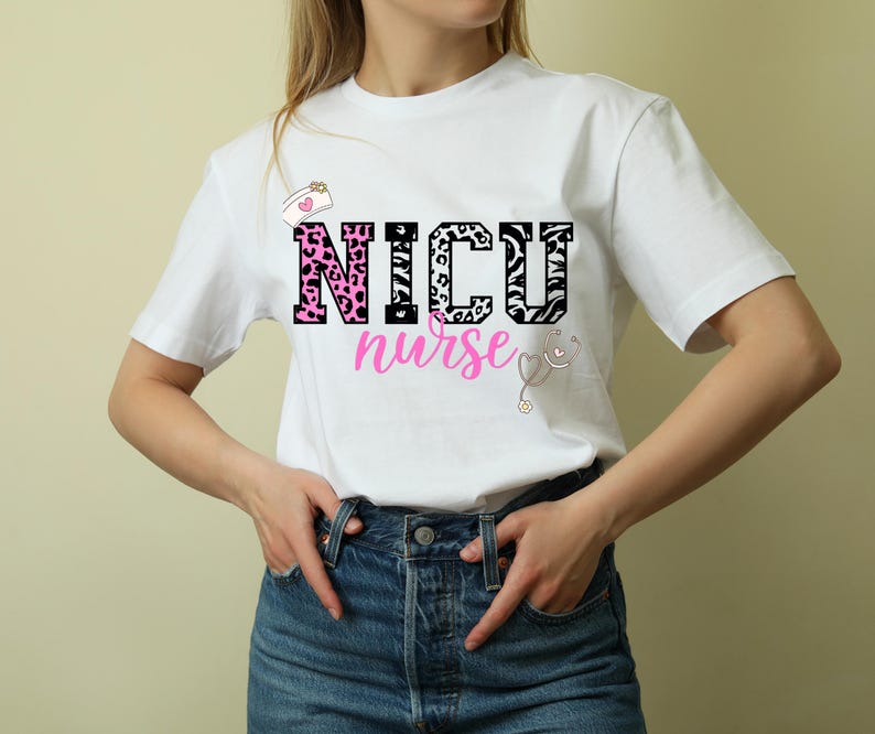 NICU Nurse PNG, Leopard Print Neonatal Intensive Care Nurse Shirt ...