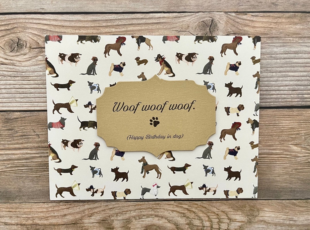 Happy Birthday From the Dog Woof Paw Print Dogs Brown - Etsy