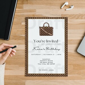 Customized Party Invitation, Personalized High End Purse and Shoes ...