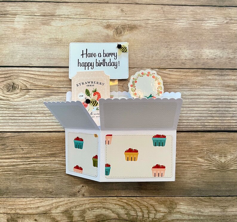 3D Box Pop up Birthday Card Berry Pun Theme Have a Berry - Etsy