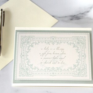 Blue and Beige Baby Card, A Baby is a Gift, Blank Inside, Free US ...