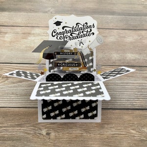 3D Box Pop up Graduation Card, Congratulations Graduate, Cap Tassle ...