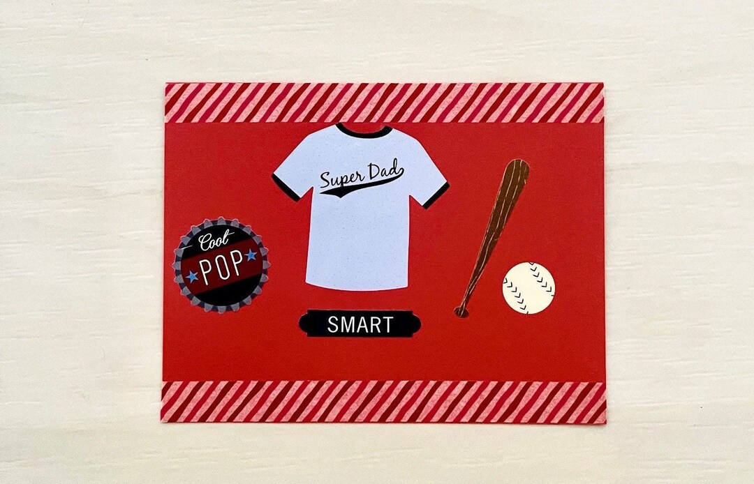 Father's Day Card, Happy Father's Day, Baseball Theme, Blank Inside ...