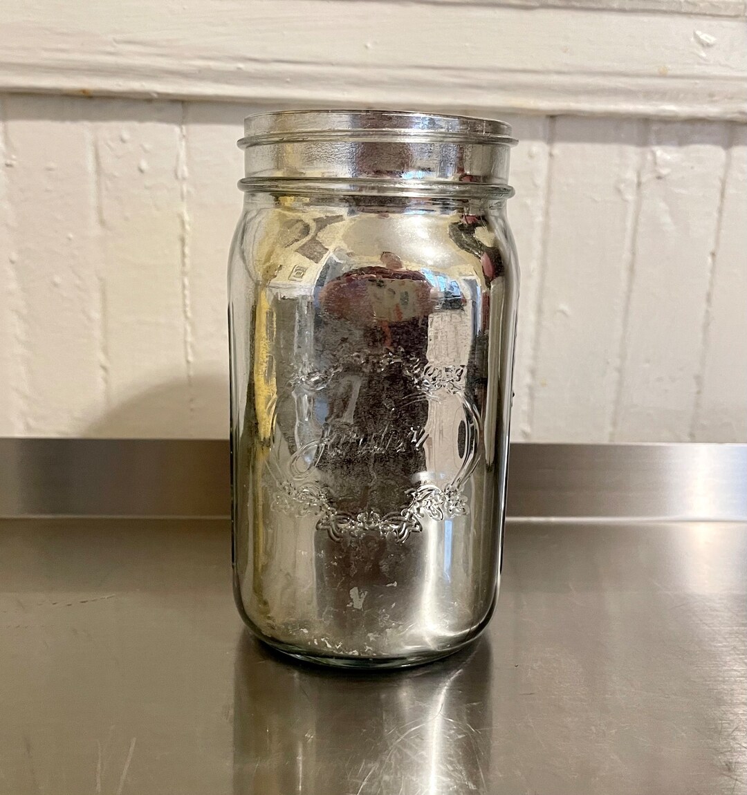 Antique Mercury Glass Finish Mason Jelly Jar - Etsy
