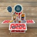 3D Box Pop up Birthday Card, Bright Primary Colors, Bear Balloon Cake ...
