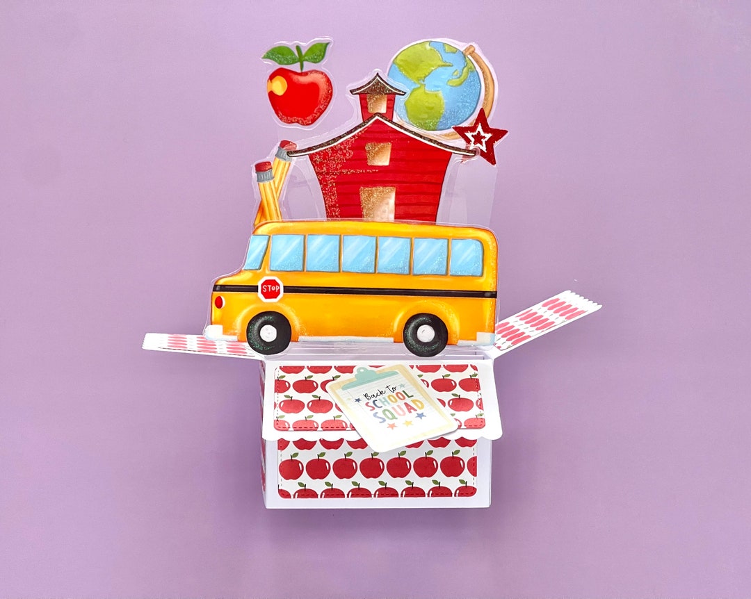 3D Box Pop up School Themed Card L First Day of School L Teacher Thank ...