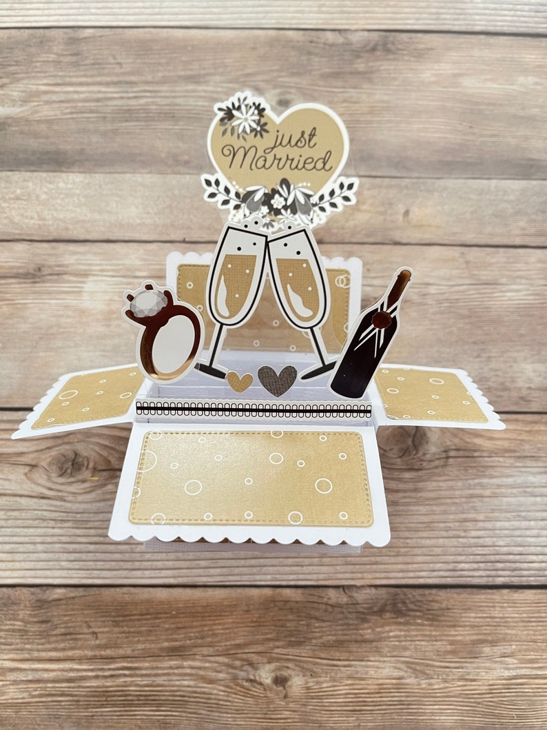 3D Box Pop up Wedding Card Bubble Theme Champagne Just - Etsy