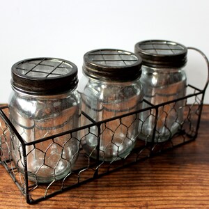 Handmade, Set of 3 Mercury Glass Antique Finished Pint Jars in a Rustic ...