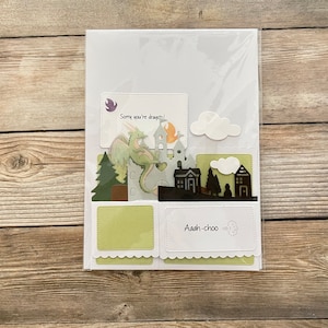 3D Box Pop up Get Well Card, Dragon Theme, Sorry You're Dragon, Achoo ...