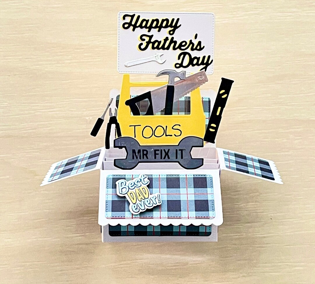 3D Box Pop up Father's Day Card L Tool Theme L Best Dad Ever L Happy ...
