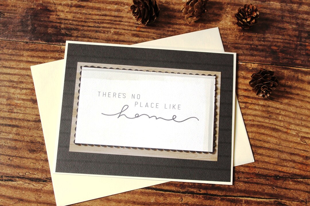 House Warming Card There's No Place Like Home Brown - Etsy