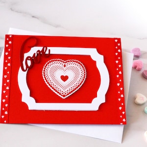 Valentine's Day Card, Red and White Hearts,love, Red Card, Unique, Free ...