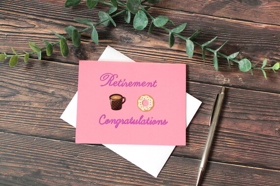 Happy Retirement Congratulations Pink White Brown Coffee - Etsy