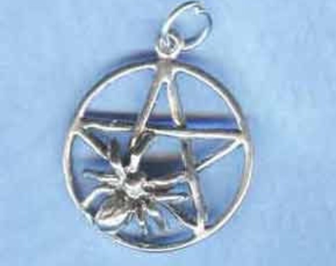 Sterling Silver SPIDER PENTACLE PENTAGRAM Witch Jewelry - Etsy