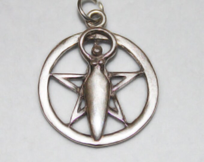 Lunar Goddess Pentacle Pentagram Sterling Silver Wiccan Jewelry Pagan ...