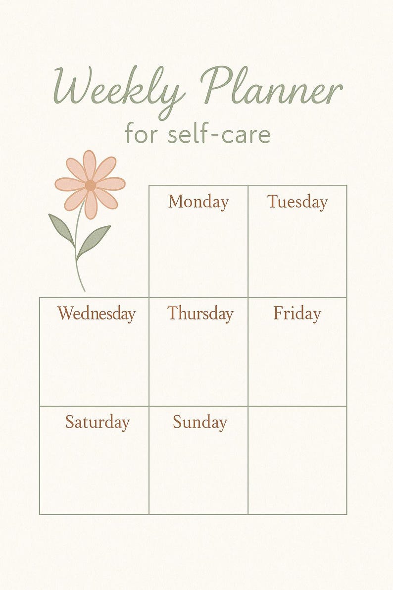 Daily Self-care Planner – Printable Wellness Tracker – Aesthetic ...