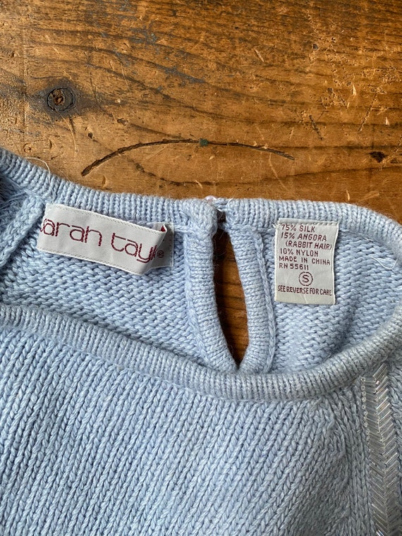 Vintage Sarah Taylor Silk and Angora Baby Blue Sweate… - Gem