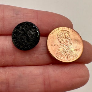 Antique Rare 1800s Deknatel Black Glass Picture Button Dec 28, 1880 ...