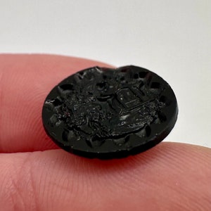 Antique Rare 1800s Deknatel Black Glass Picture Button Dec 28, 1880 ...