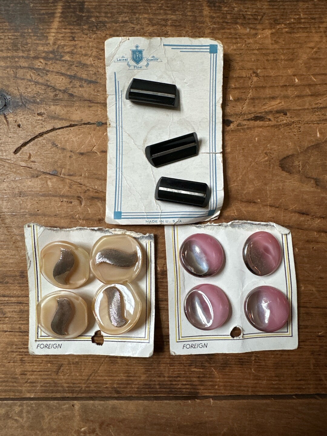 Vintage Carded Glass Buttons - Latest Quality 1930’s Jet Black Glass ...