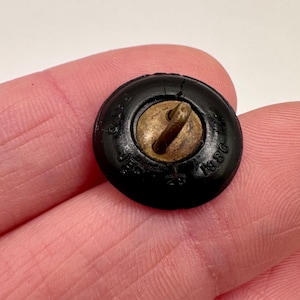 Antique Rare 1800s Deknatel Black Glass Picture Button Dec 28, 1880 ...