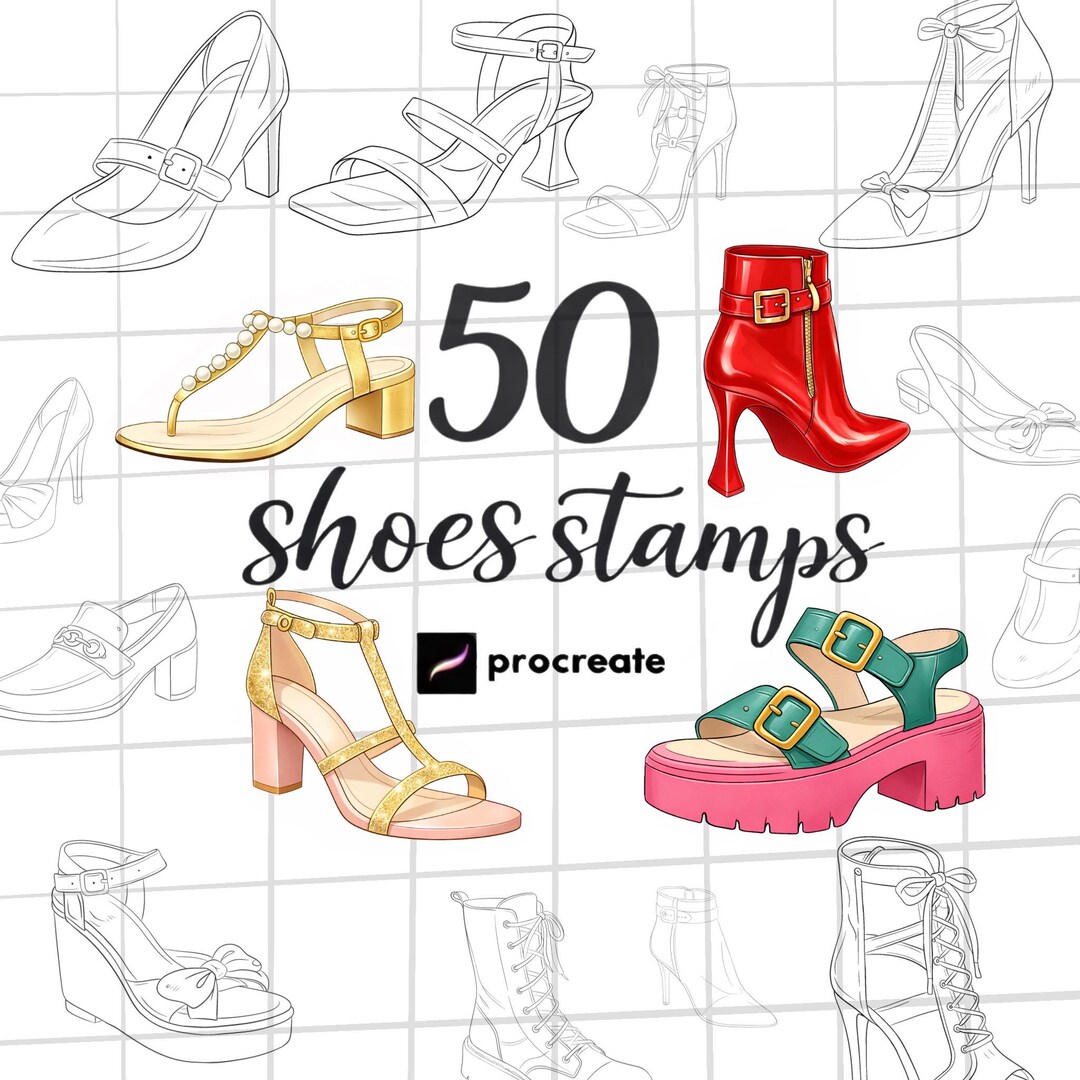 Procreate Shoes Brushes Fashion Shoes Women Heels & Sandals Brushes ...