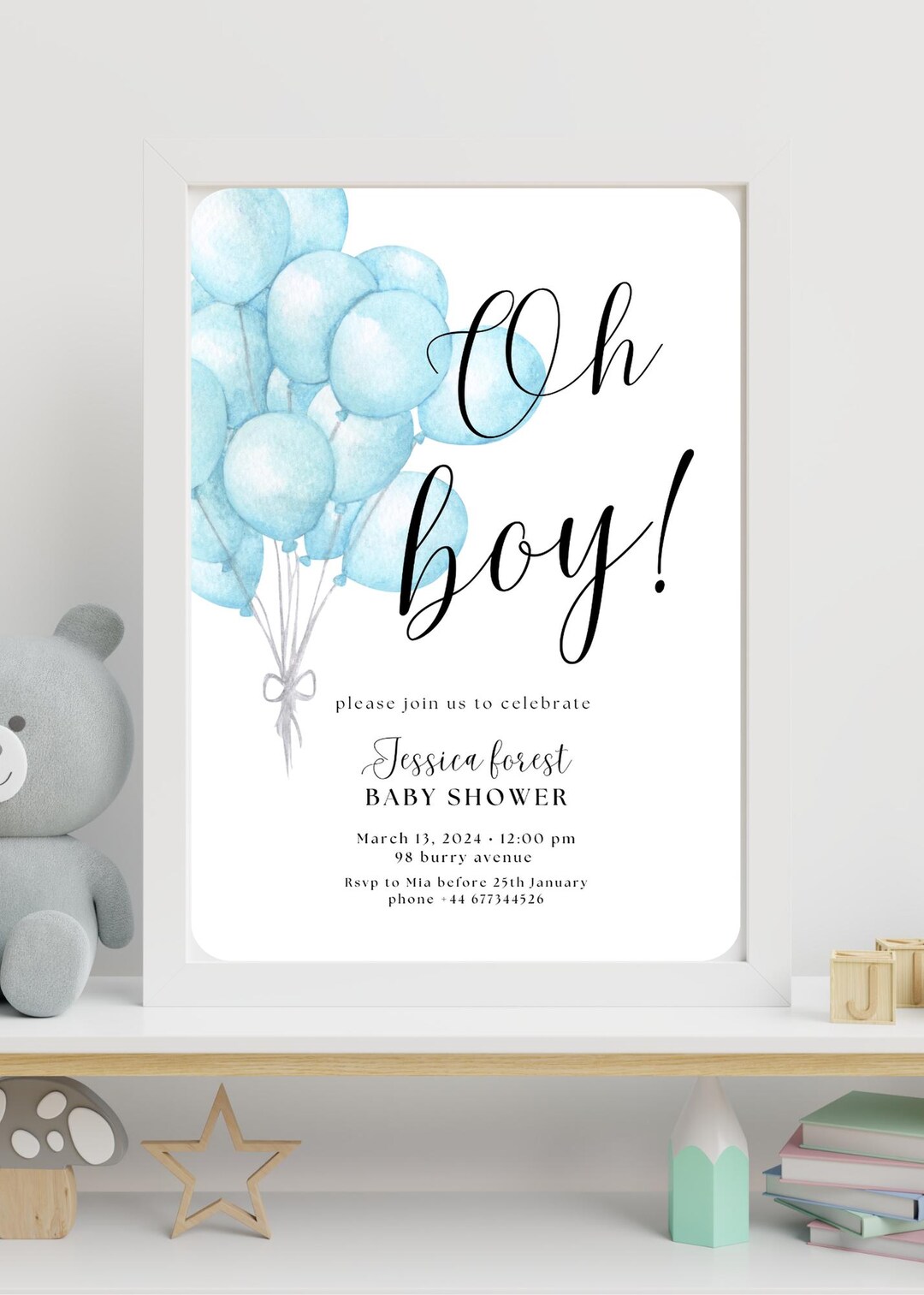 Personalized Baby Shower Invitation: Custom Digital Card (digital ...